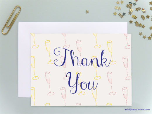 Champagne Thank You card - Art Of Your Success
